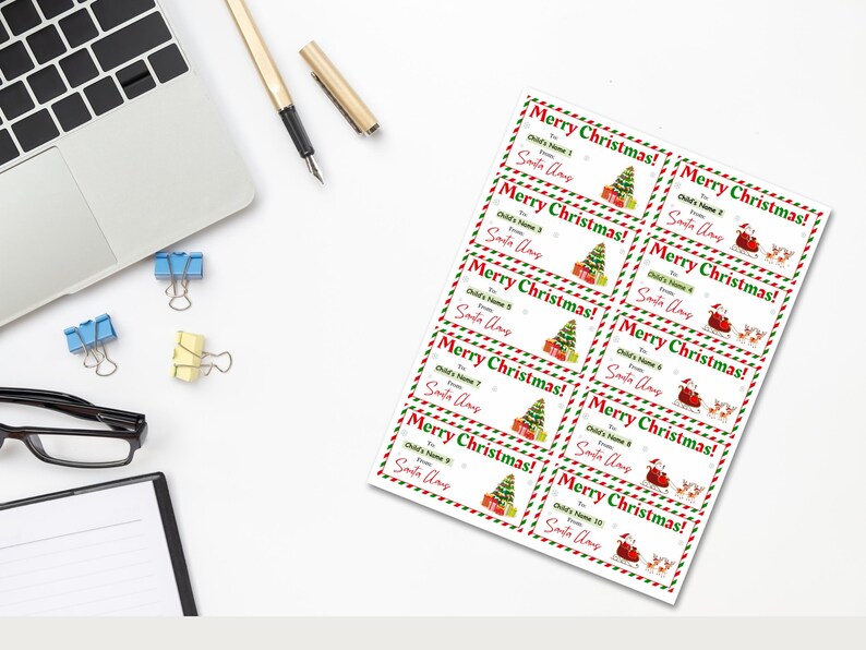 Editable SANTA Tags, Printable CHRISTMAS Gift LABELS, Festive Stickers ...