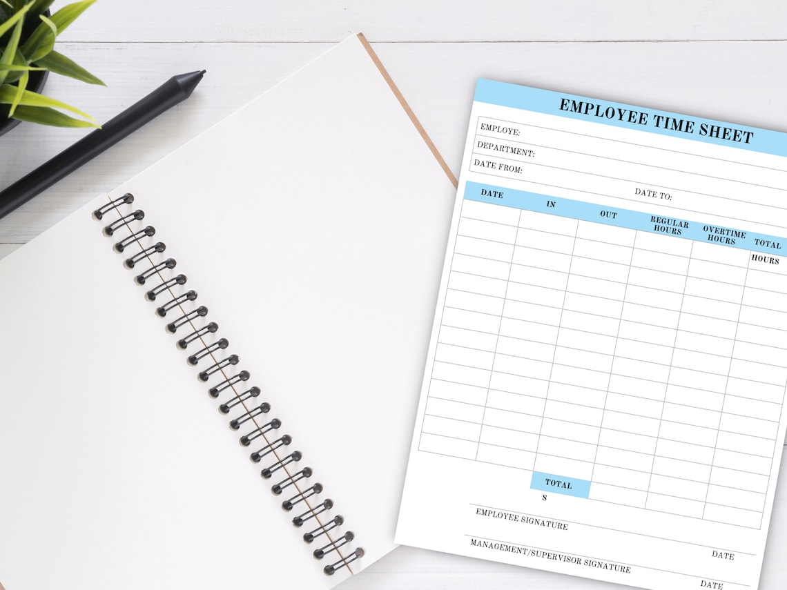 Editable EMPLOYEE TIME Sheet, Printable Time Sheet, Time Keeping Log ...
