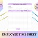 Editable EMPLOYEE TIME Sheet, Printable Time Sheet, Time Keeping Log,time Keeping Log, Time ...