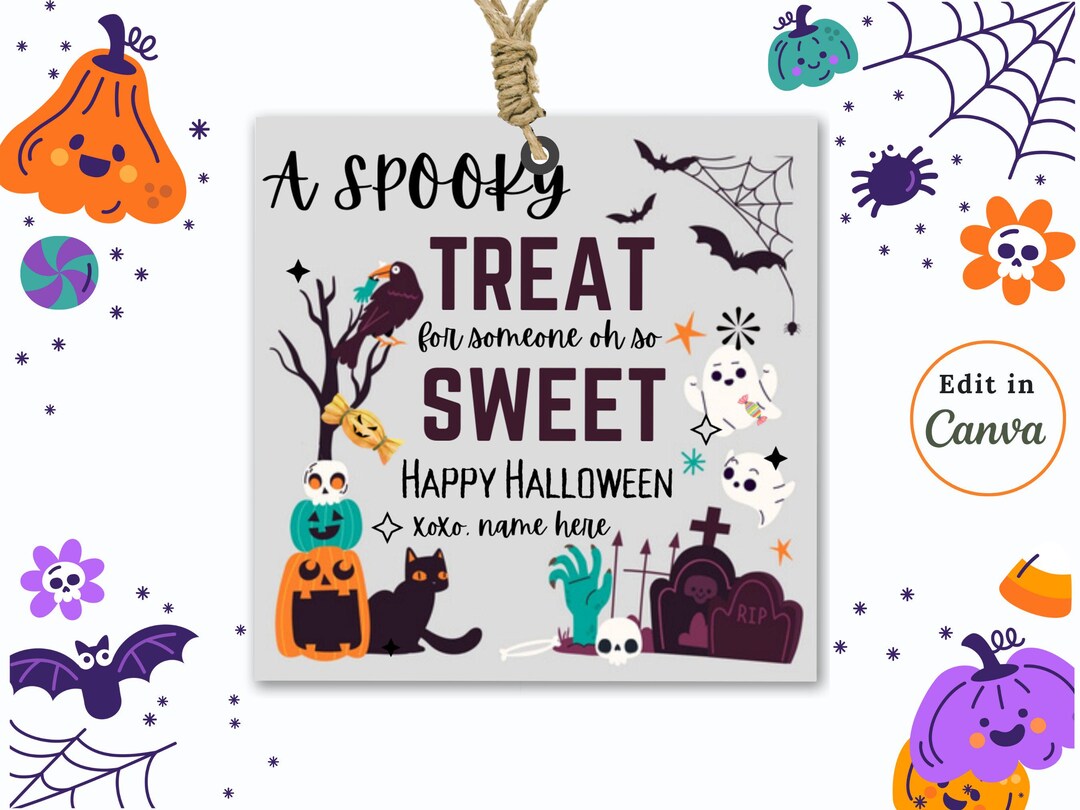 Editable A SPOOKY Treat for Someone Sweet, Fun Halloween Party Thank ...