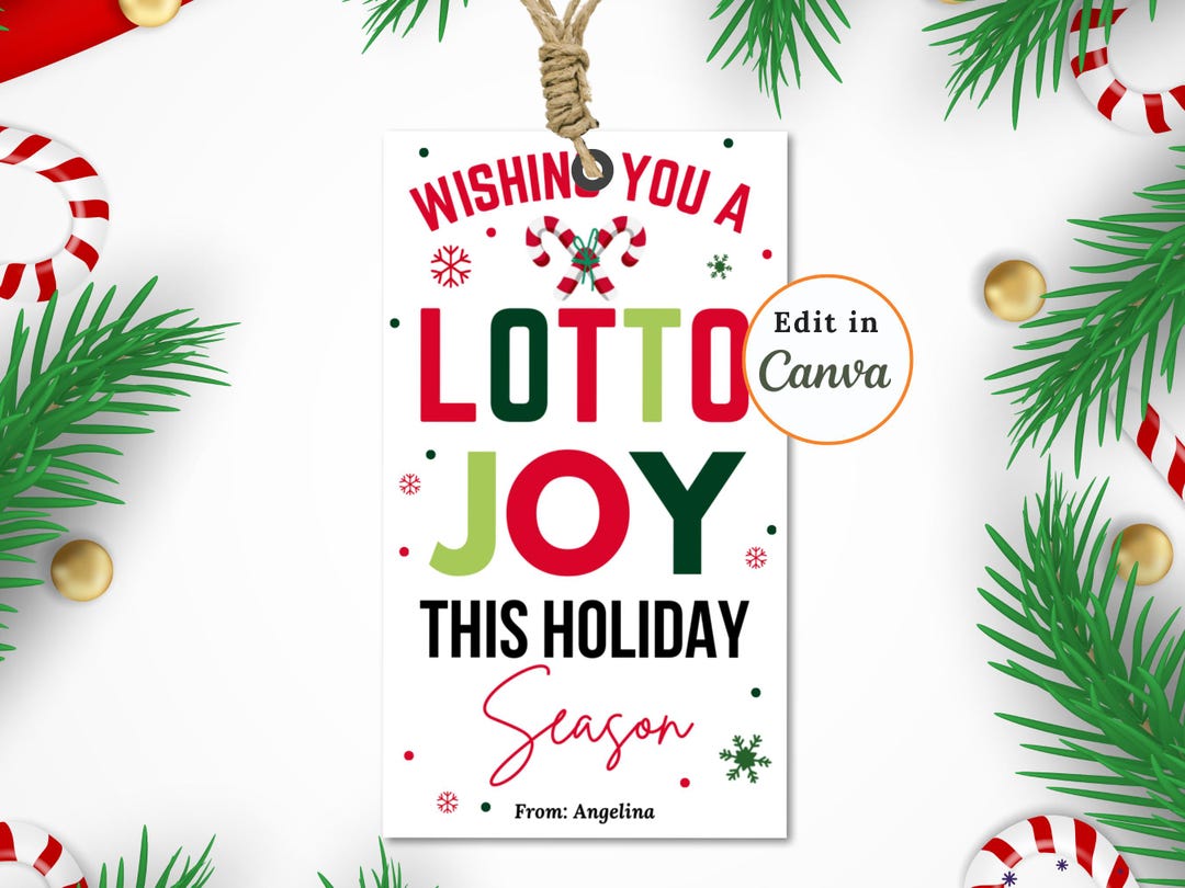 Editable LOTTO JOY Gift Tags, Wishing You Luck, Perfect for TEACHERS ...