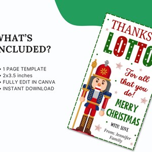 Editable THANKS LOTTO Tag, Printable Gift Tag for LOTTO Holders ...