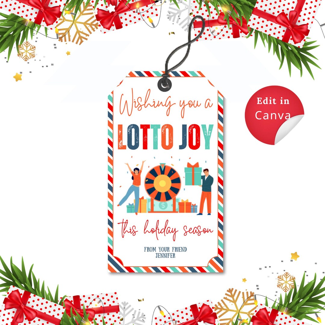 Editable LOTTO JOY Gift Tags, Wishing You Luck, Perfect for TEACHERS ...