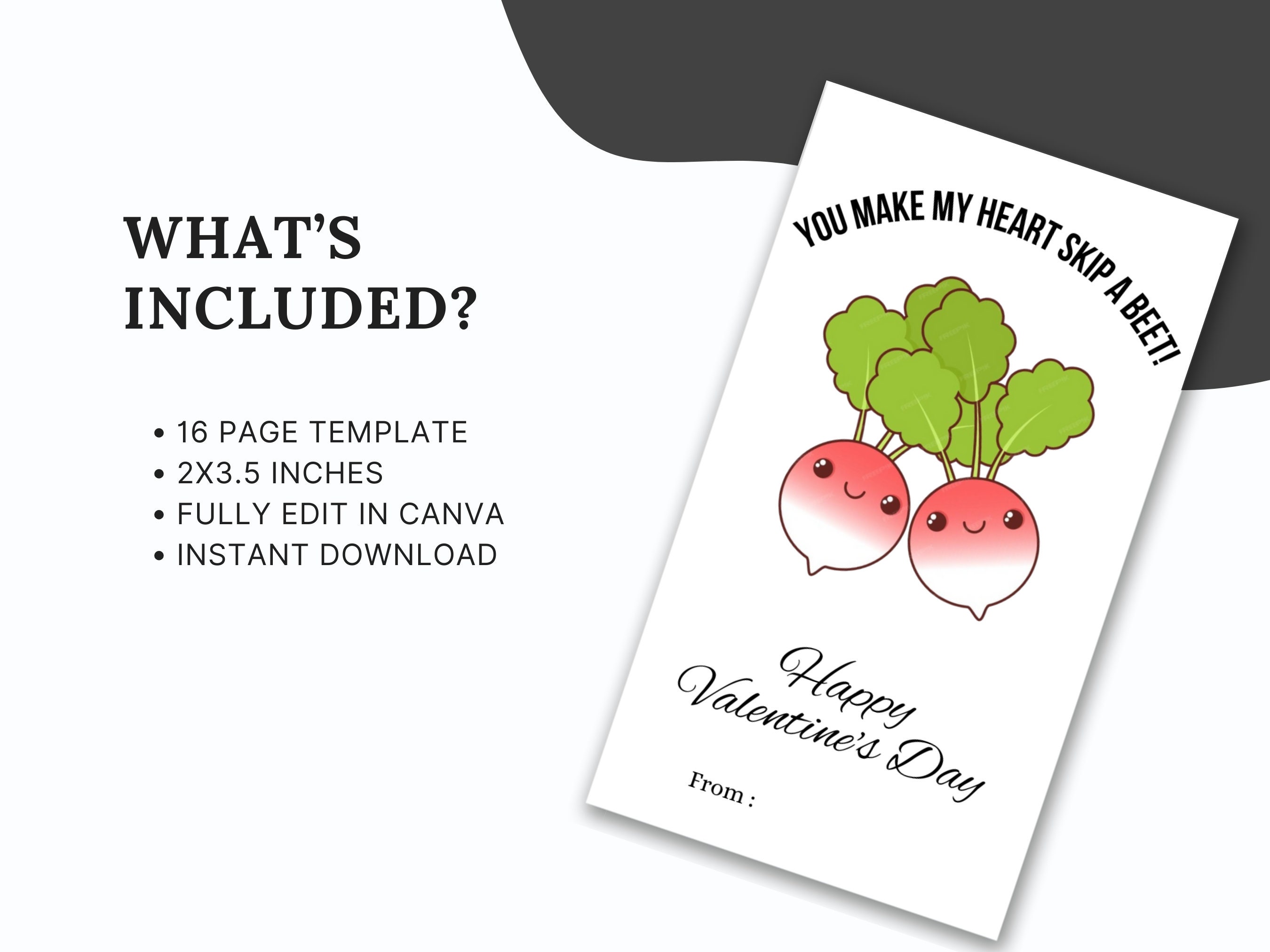 16 Editable CUTE FOOD PUN Valentine's Day Card,valentines Card ...