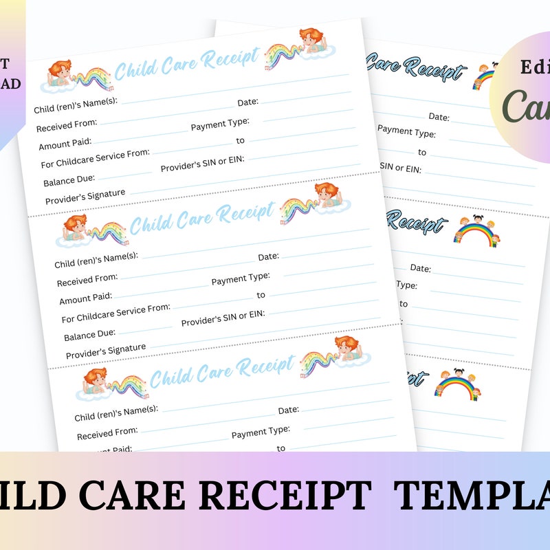 Home Daycare Receipt - Etsy