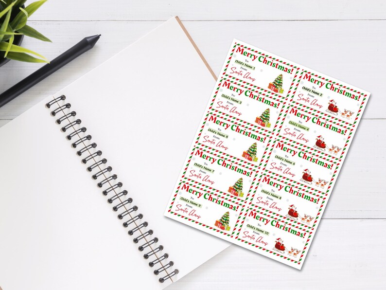Editable SANTA Tags, Printable CHRISTMAS Gift LABELS, Festive Stickers ...