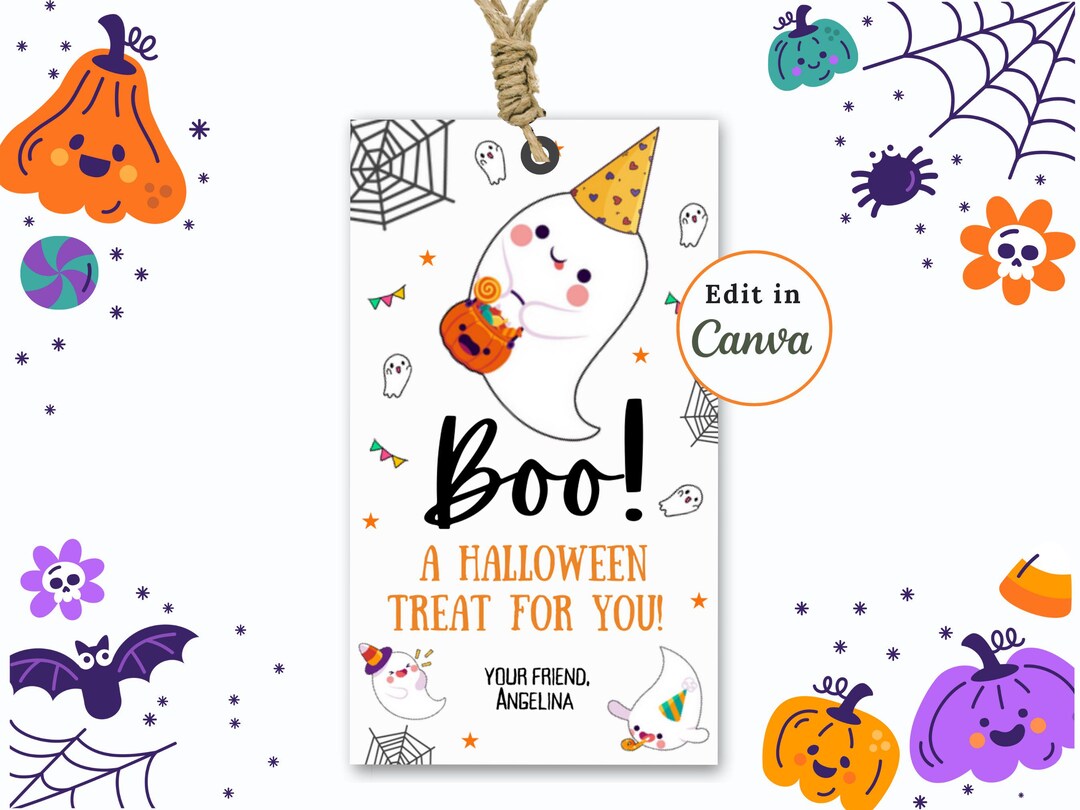EDITABLE HALLOWEEN GIFT Tags for Kids, Editable Halloween, Happy ...