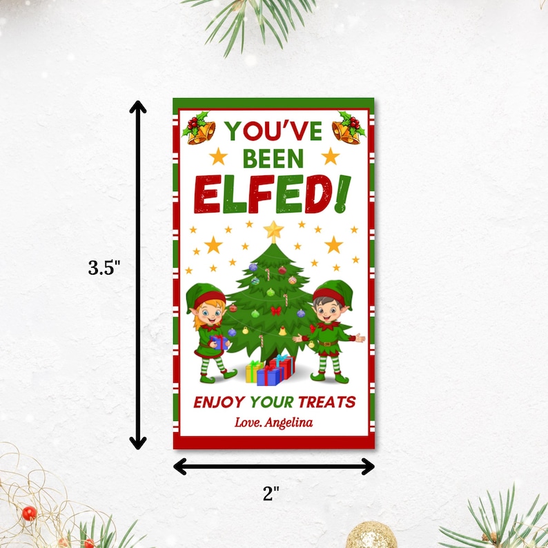 Editable YOU' Ve BEEN ELFED Christmas Tag, Fun Elf Printable for ...