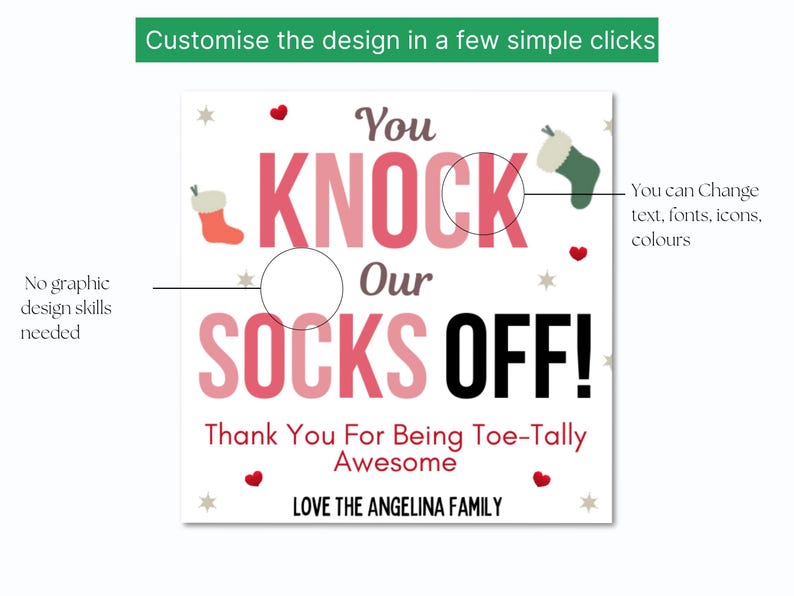 Editable You Knock My Socks Off, KNOCK My SOCKS off TAG, Appreciation ...