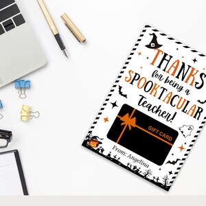 EDITABLE HALLOWEEN TEACHER Gift Card Holder, Halloween, Teacher Gifts ...