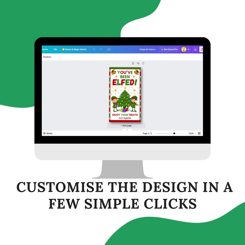 Editable YOU' Ve BEEN ELFED Christmas Tag, Fun Elf Printable for ...