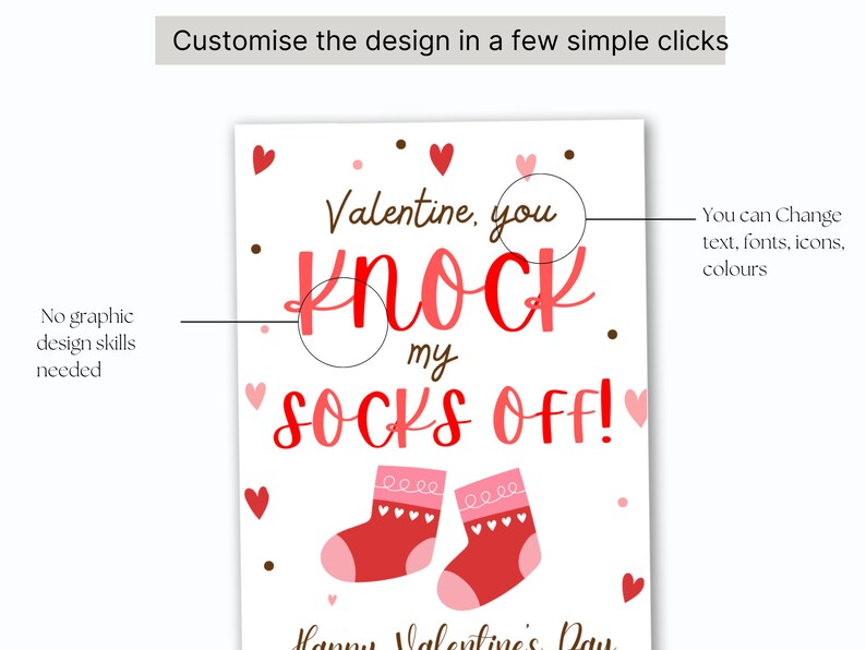 Editable Valentine SOCK TAGS, Printable Socks Gift Tag,knock Socks off ...