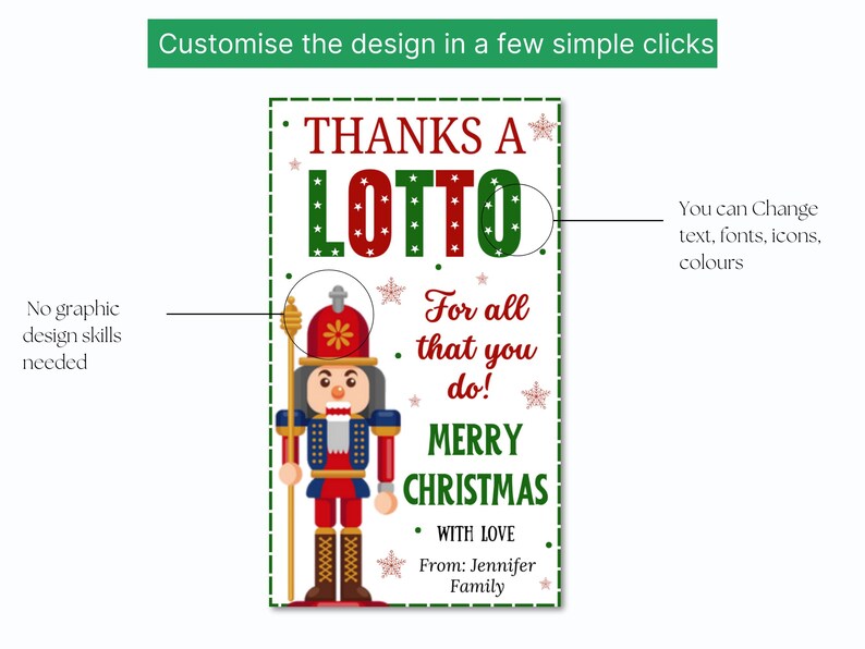 Editable THANKS LOTTO Tag, Printable Gift Tag for LOTTO Holders ...