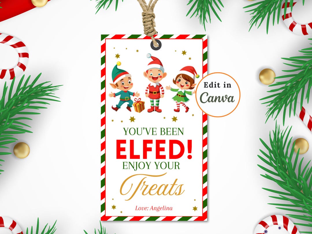 Editable You've BEEN ELFED Christmas Tag, Fun Elf Printable for ...