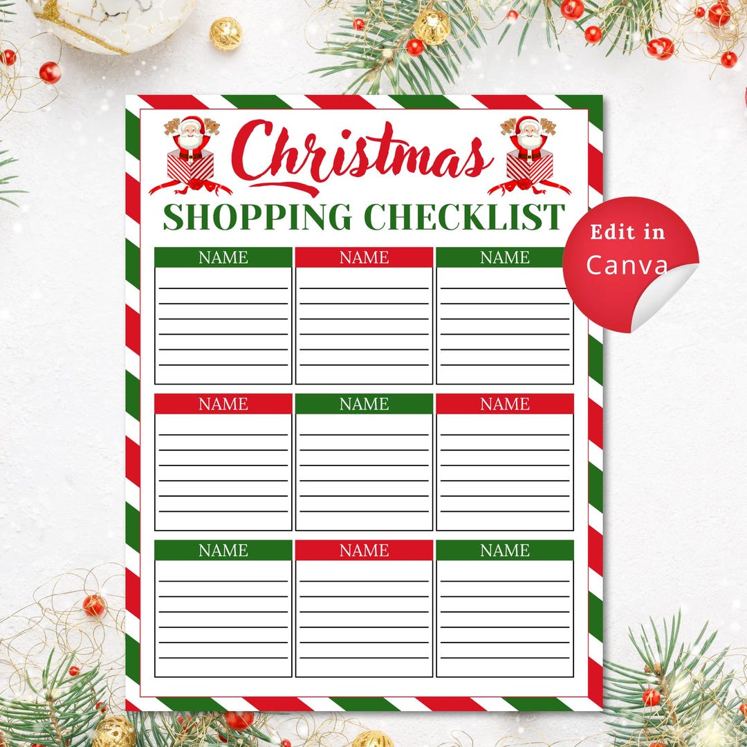 Editable Christmas PREPARATION CHECKLIST, Essential Christmas PLANNER ...