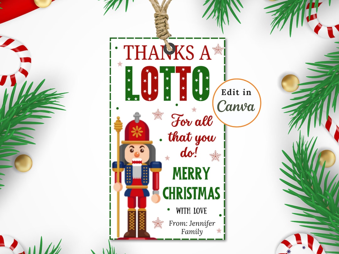 Editable THANKS LOTTO Tag, Printable Gift Tag for LOTTO Holders ...