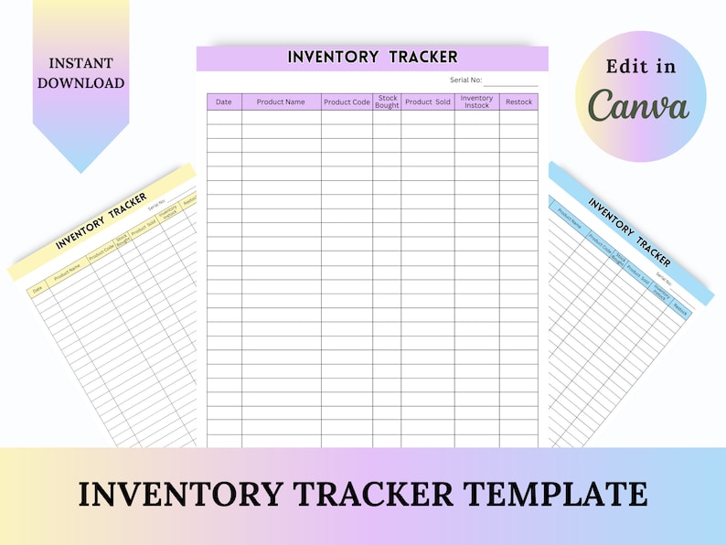 EDITABLE INVENTORY TRACKER Template, Inventory Template, Inventory ...