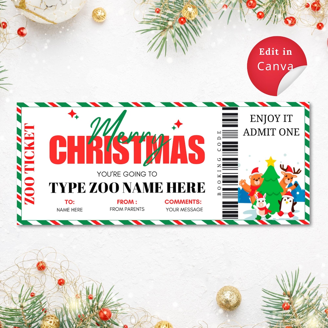 Editable Zoo TICKET Template, Surprise Kids With a Wild Life EVENT ...