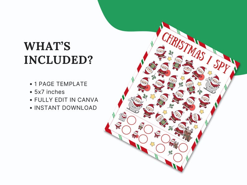Editable Christmas I SPY Game, Fun HOLIDAY Activity for Kids, Christmas ...