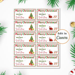 Editable SANTA Tags, Printable CHRISTMAS Gift LABELS, Festive Stickers ...