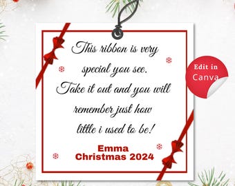 Editable This RIBBON-HEIGHT Ribbon KEEPSAKE, Christmas Gift, Ribbon ...