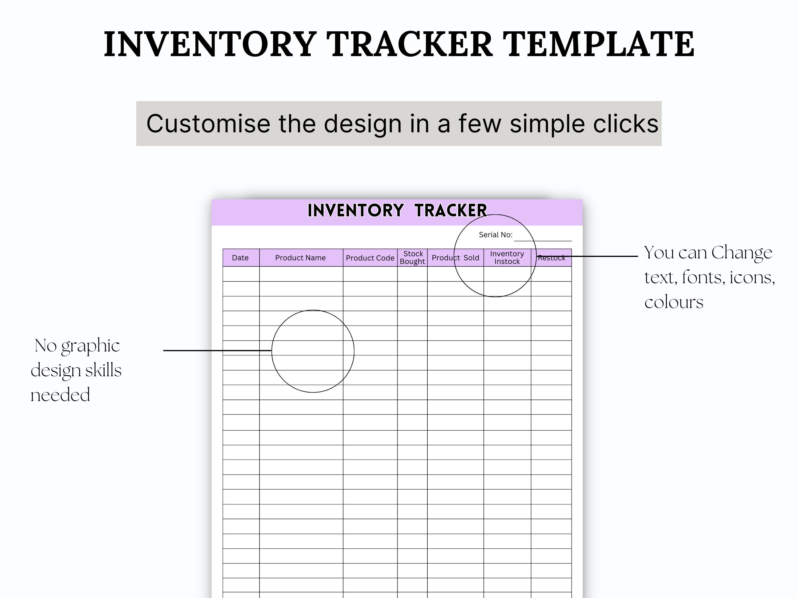 EDITABLE INVENTORY TRACKER Template, Inventory Template, Inventory ...