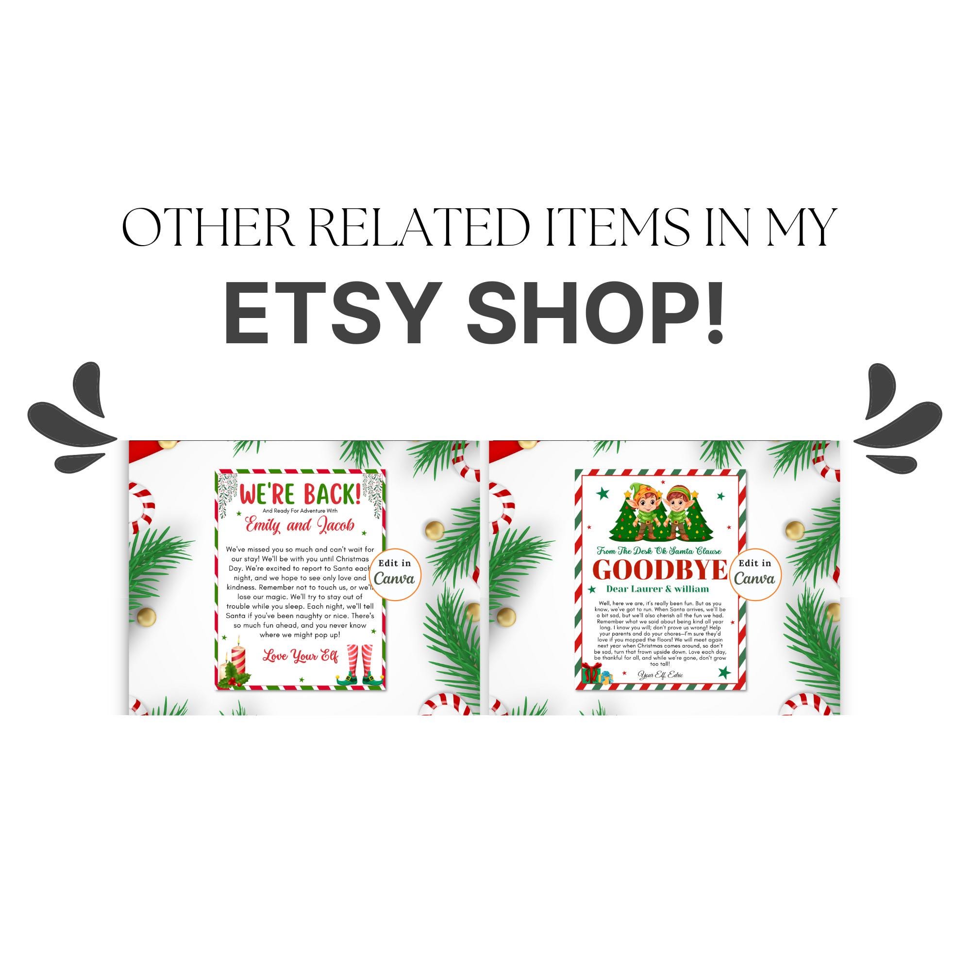 Editable Hello LETTER From ELVES, Magical ELF Return Template ...