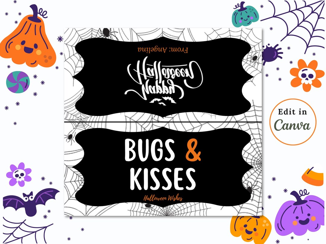 Editable BUGS and Kisses Halloween Baggie Toppers, Bugs & KISSES ...