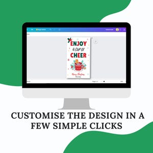 Editable ENJOY A Cup of Cheer Christmas Gift Tag, Hot Chocolate ...