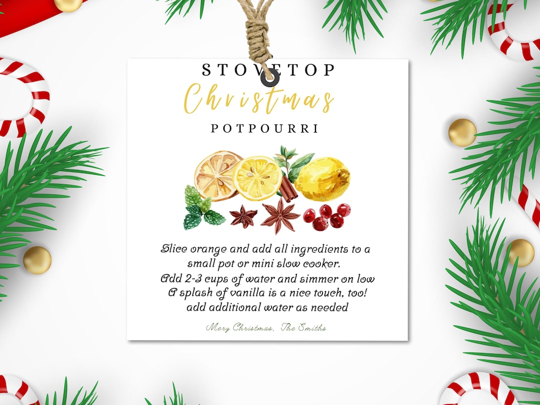 Editable SIMMER Pot INSTRUCTIONS Tag, Holiday & Christmas Potpourri ...