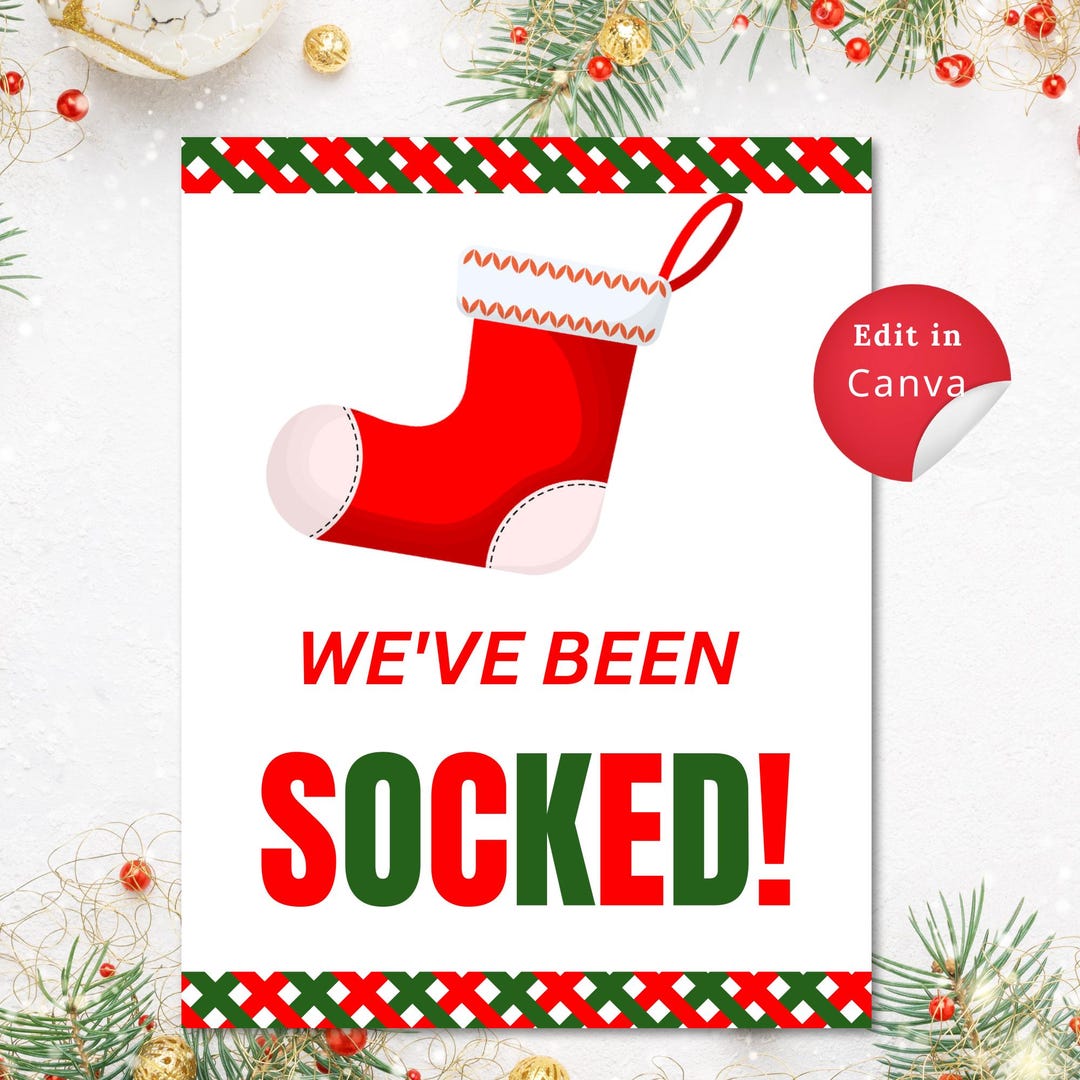 Editable We' Ve BEEN SOCKED Christmas Game, Fun Office Desktop Game ...