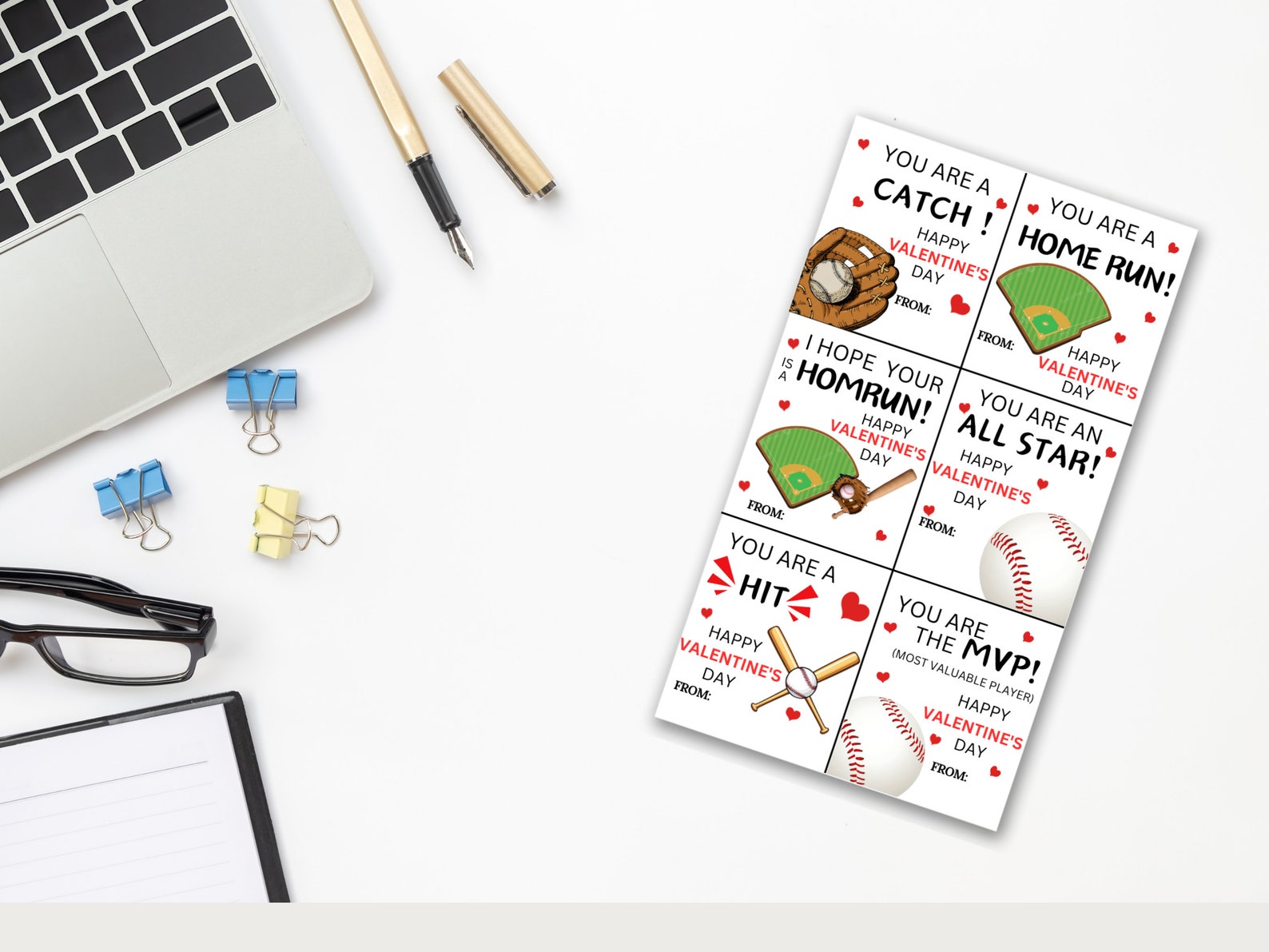 Editable BASEBALL VALENTINE CARDS, Valentine's Day Card, Baseball ...