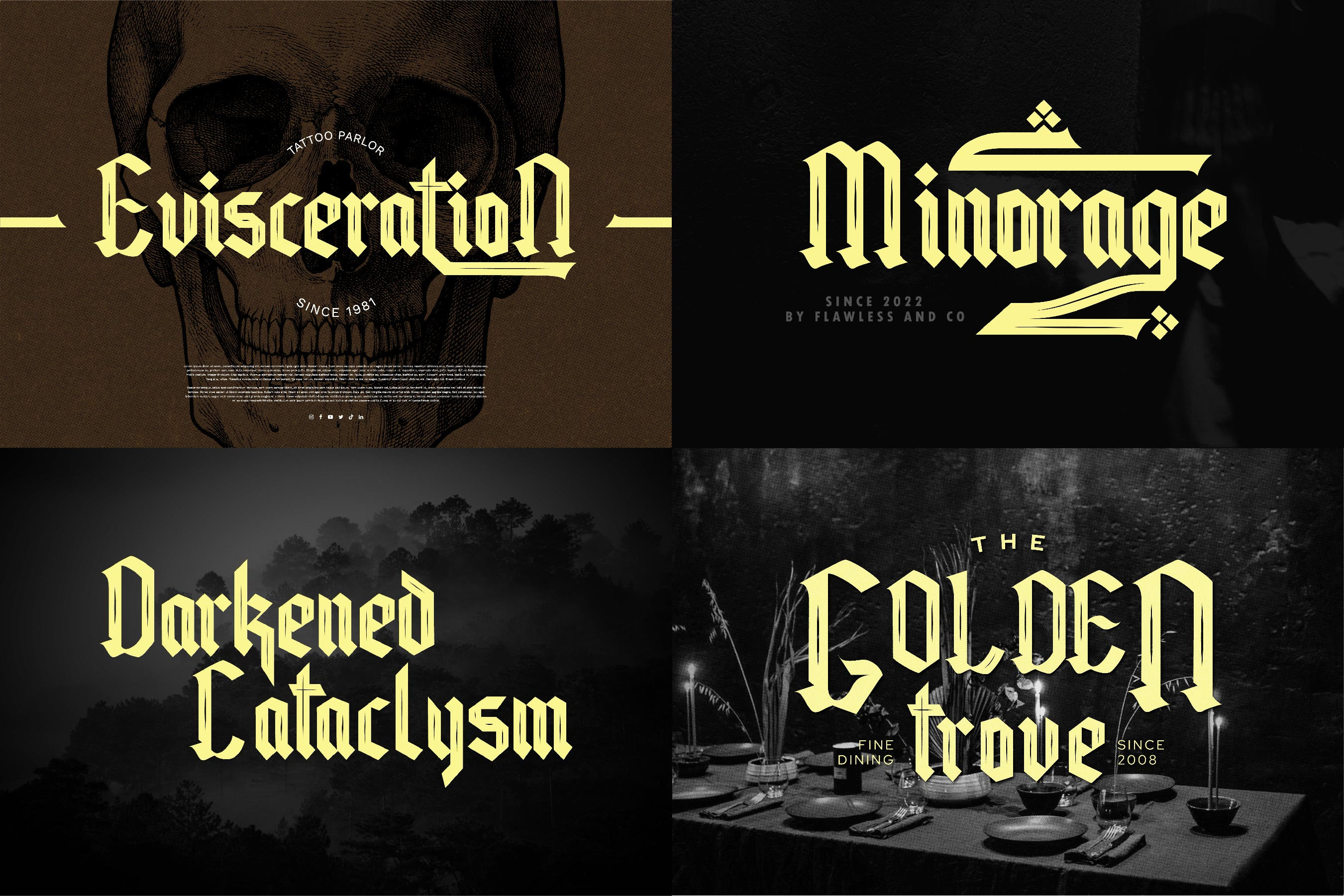 Blackletter Font Bundle - Blackletter Tatto Font, Blackletter Victorian ...