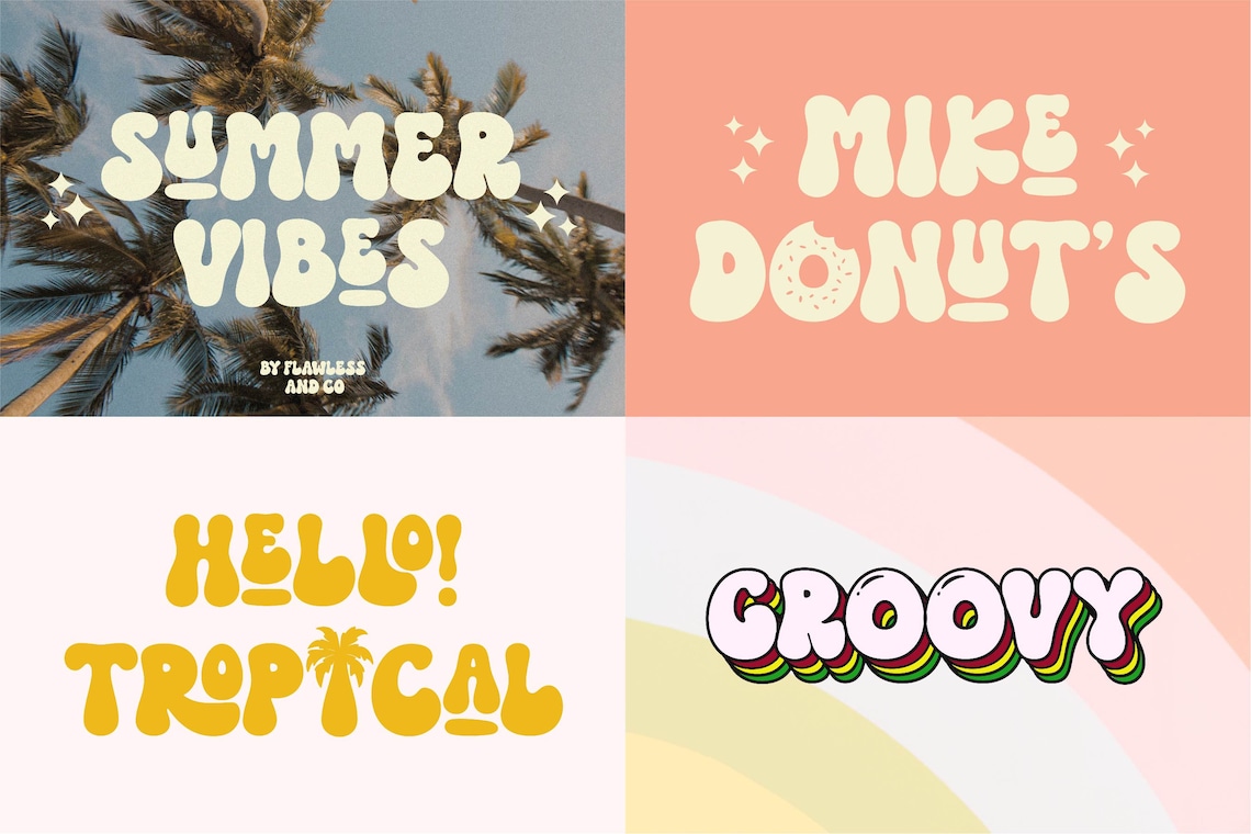 Groovy Retro Special Bundle Groovy Font Retro Font Hipster - Etsy