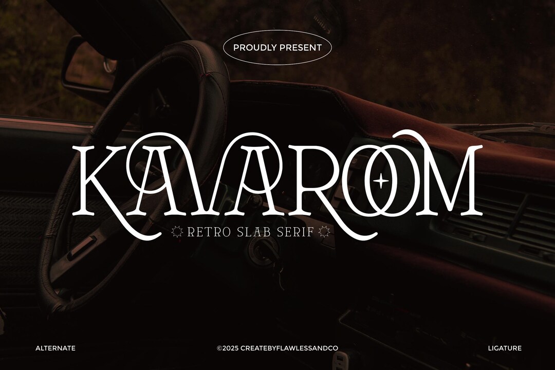 Kavaroom - Retro Slab Serif Font, Serif Modern Font, Stylish Font ...