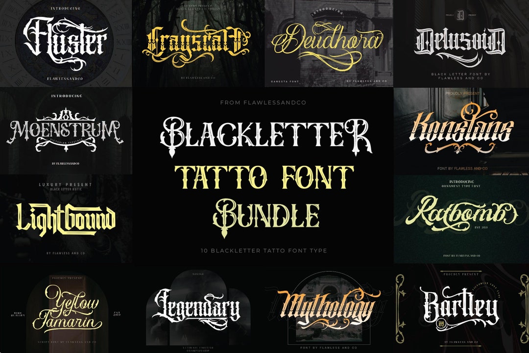 Blackletter Font Bundle - Blackletter Tatto Font, Blackletter Victorian ...