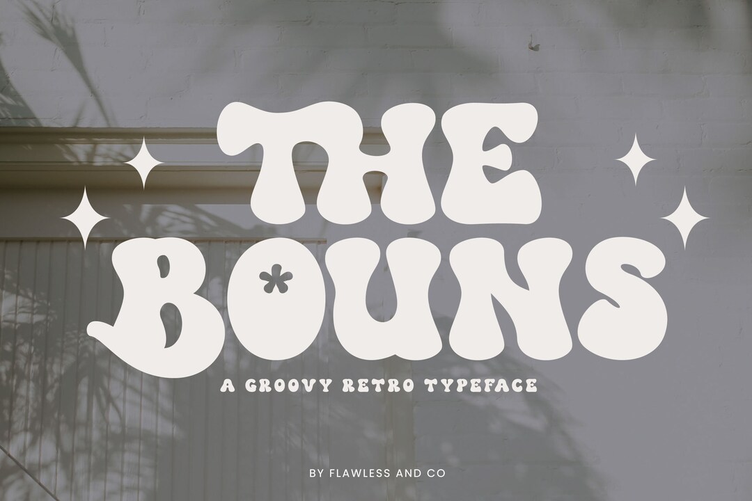 The Bouns - Retro Groovy Font, 80s, 70s, Procreate Font, Logo Font ...