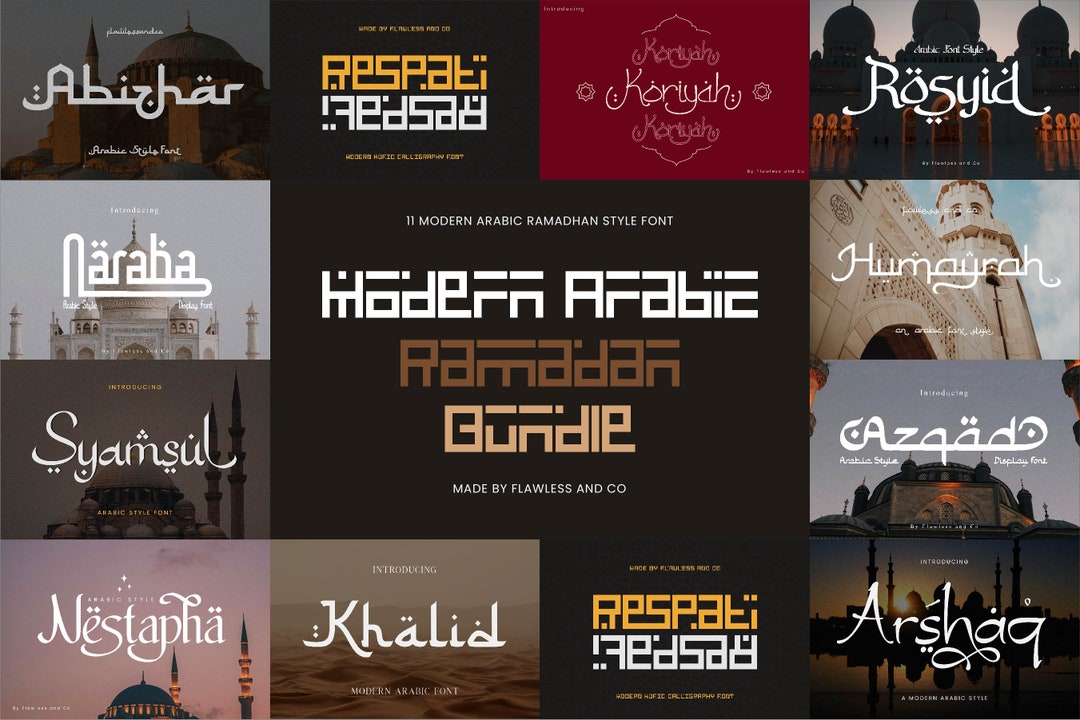 Modern Arabic Ramadan Style Bundle - Canva Font, Procreate Font, Cricut ...