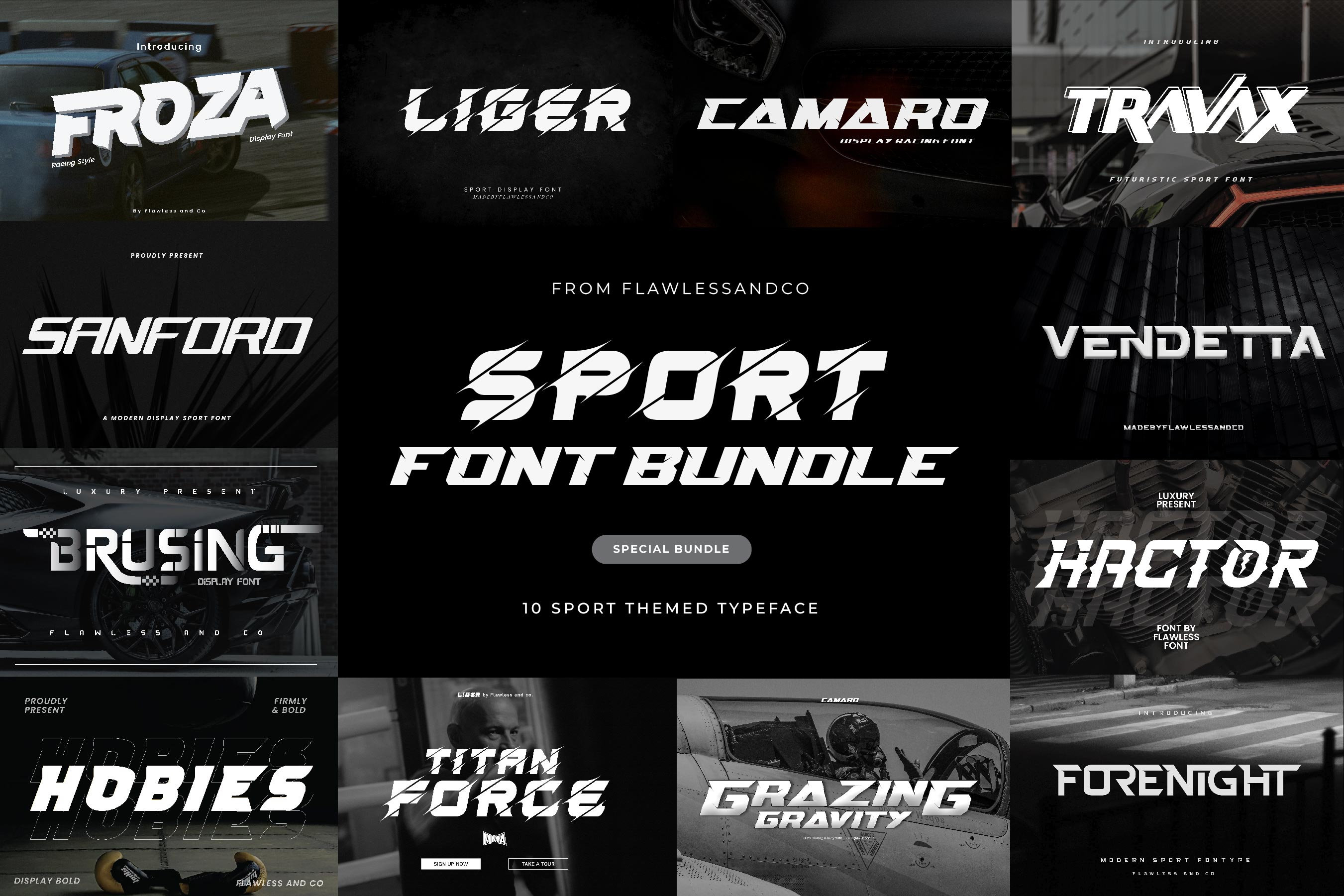 Sport Font Bundle - Sport Font, Display Font, Procreate Font, Canva ...