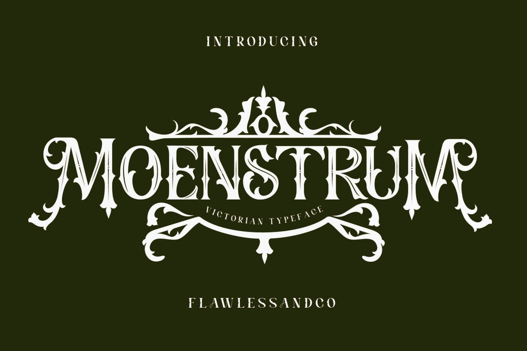 Moenstrum - Victorian Font, Blackletter Font, Canva Font, Procreate ...