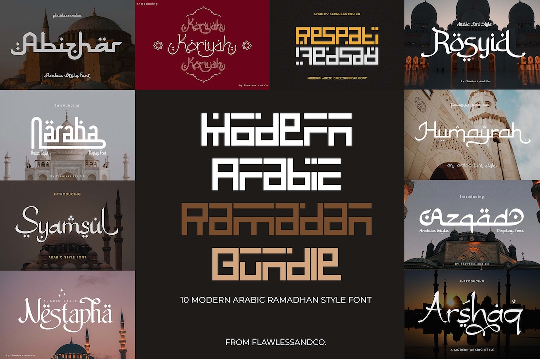 Modern Arabic Ramadan Style Bundle Canva Font Procreate - Etsy