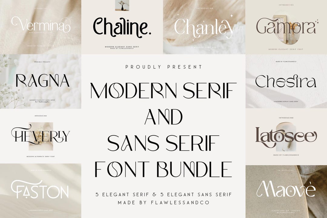 Modern Serif & Sans Serif Font Bundle - Modern Font, Serif Font, Sans ...