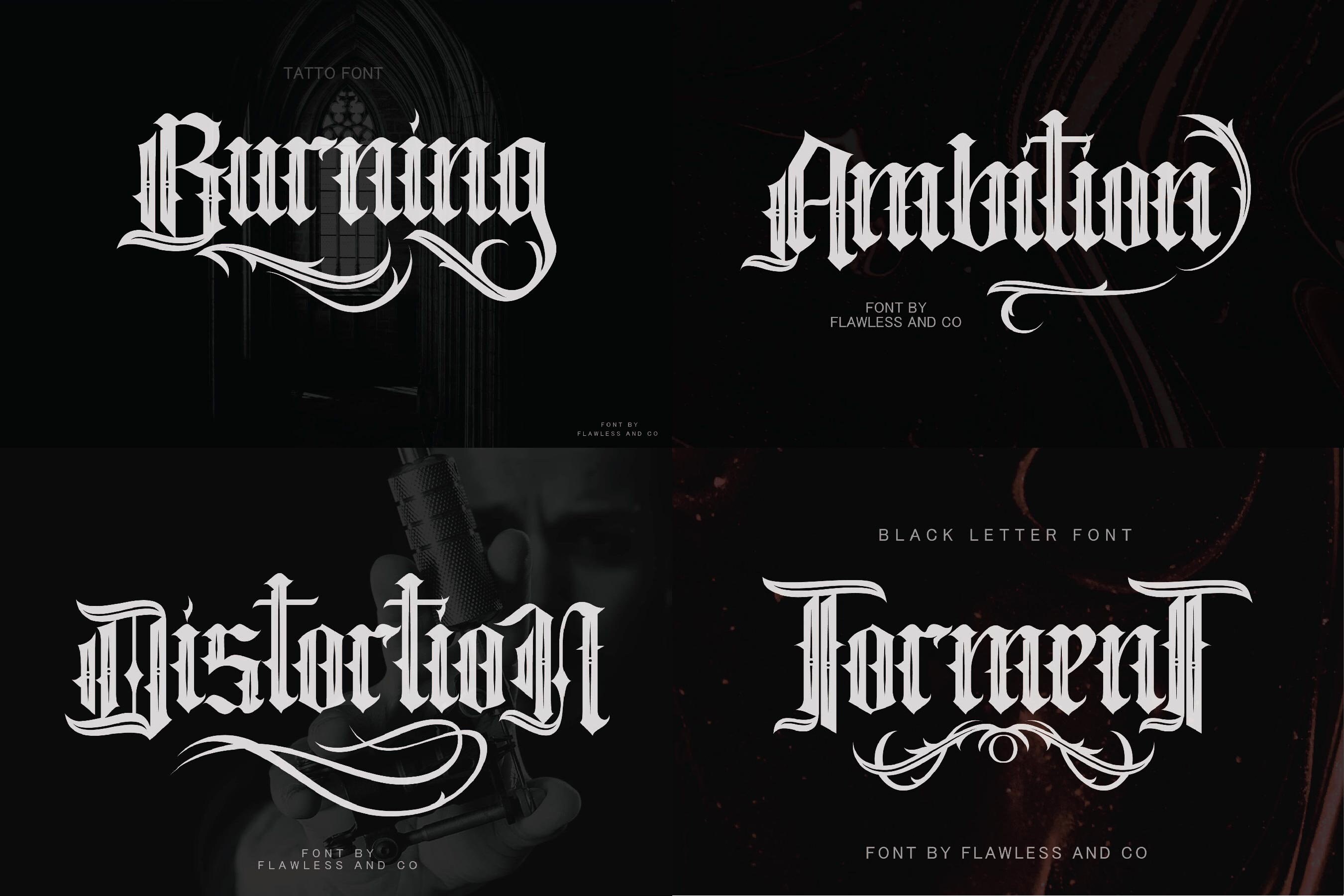 Blackletter Font Bundle - Blackletter Tatto Font, Blackletter Victorian ...