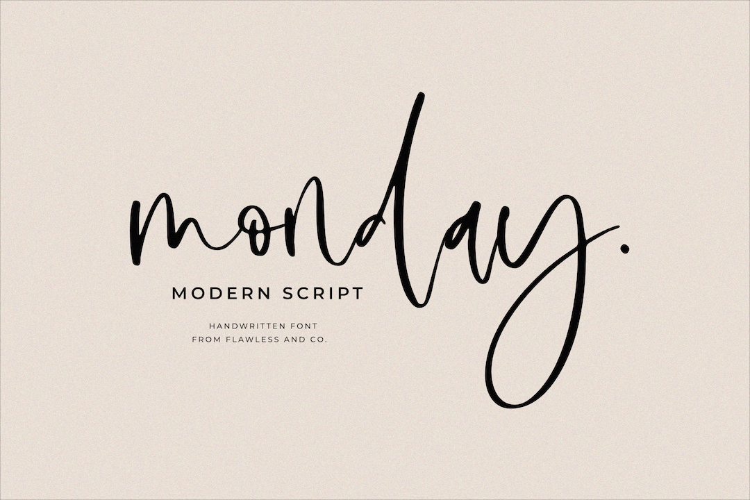 Monday Script - Handwritten Script Font, Brush Font, Cricut Font ...