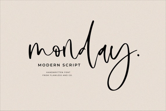 Monday Script Handwritten Script Font Brush Font Cricut | Etsy