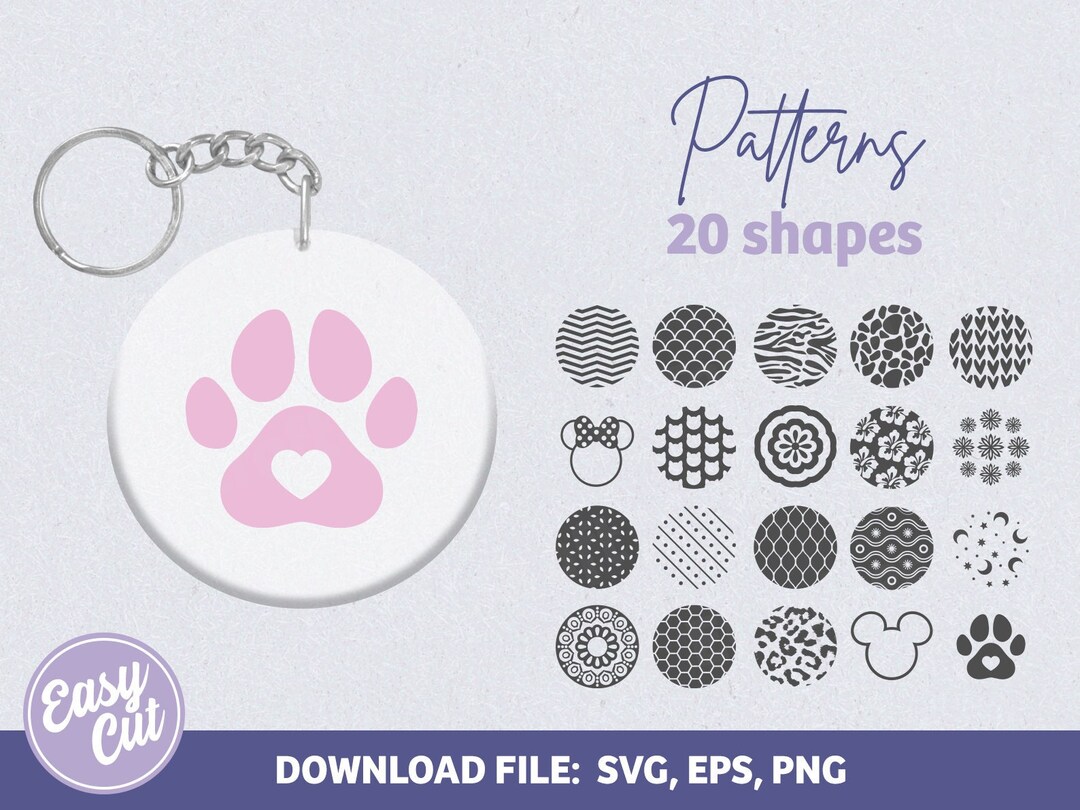 Round Pattern Svg, Design Keychain Svg, Keychain Svg, Dxf, File for ...