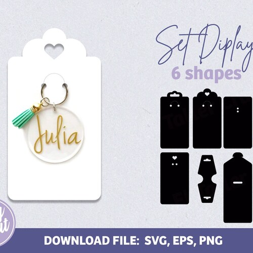 Keyring Display Card Template Keychain Svg Keyring Card Svg - Etsy