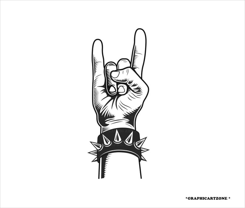 Rock and Roll Svg, Rock Hand Svg, Lets Rock Svg, Hand Signs Rock, Rock ...