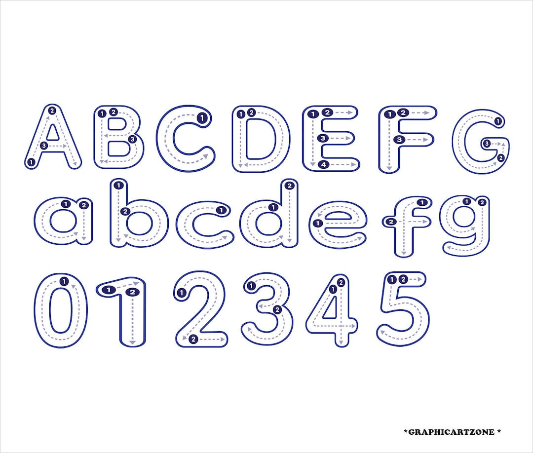 Printable Alphabet Upper, Lower Case and Numbers, Alphabet, Letters ...