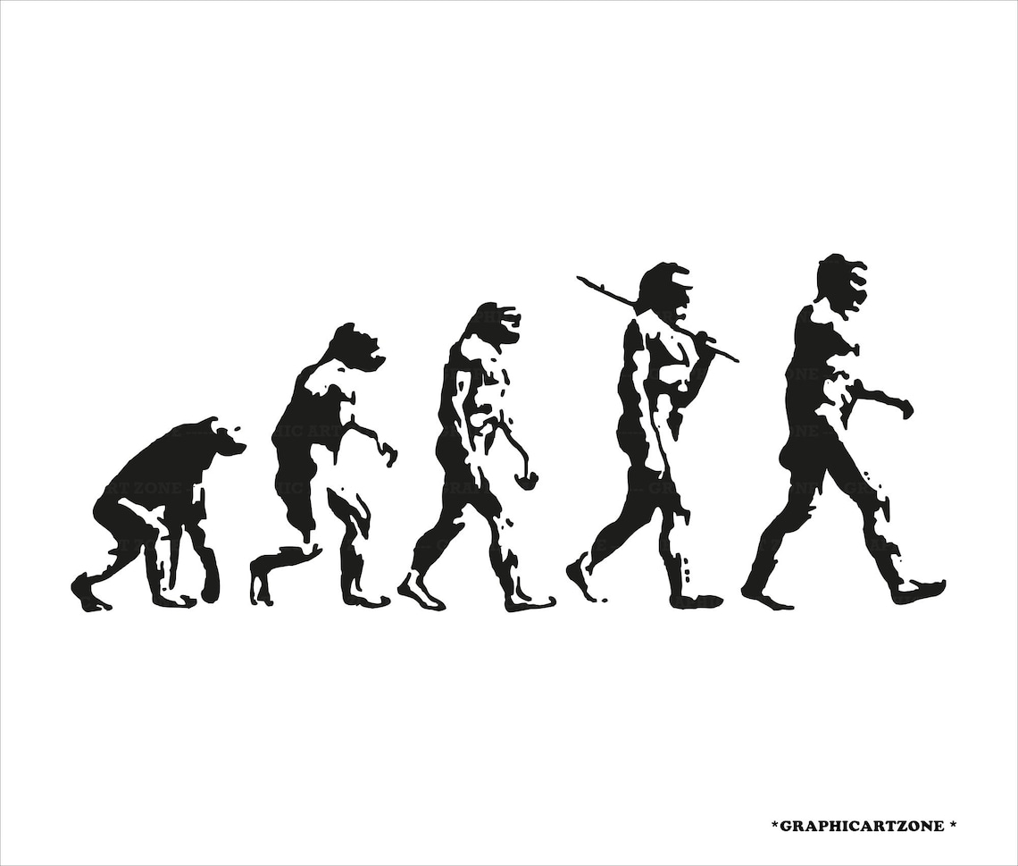 Evolution of Men SVG, Digital File, Human Evolution Vector Silhouette ...